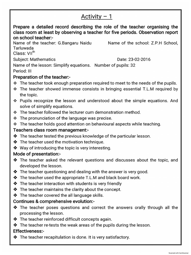Sem2 P-8 Classroom Management Activities | PDF