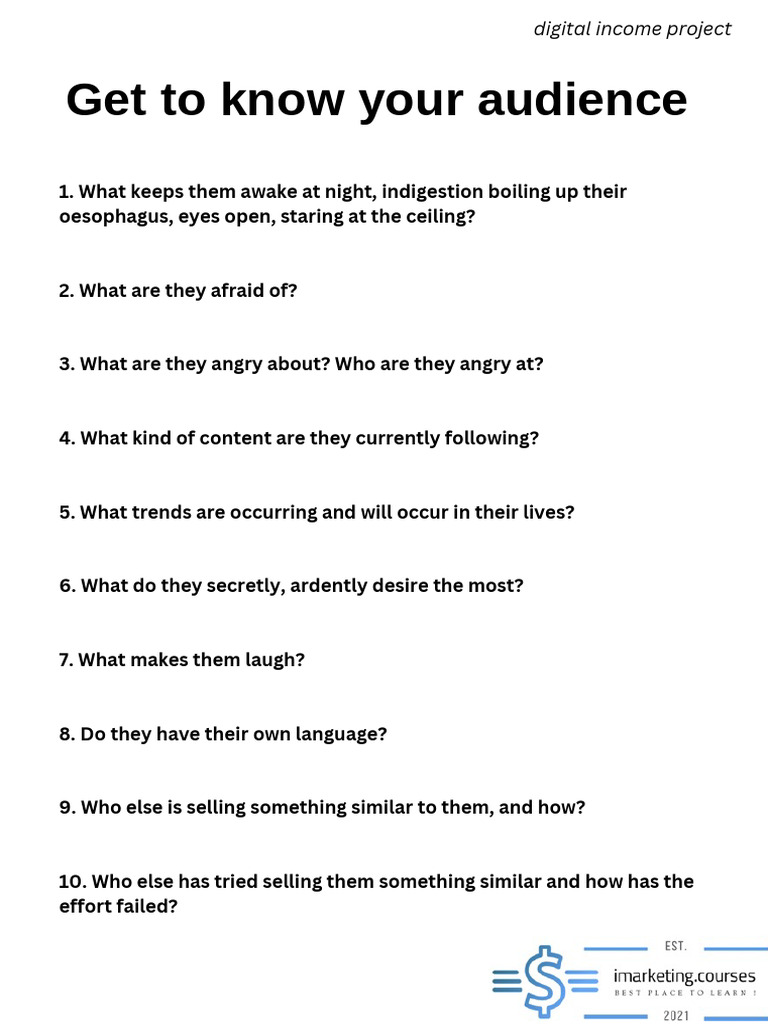 03-Audience Worksheet | PDF