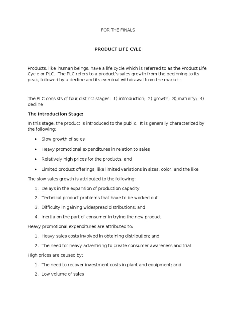 Product Life Cycle | PDF | Prices | Market (Economics)