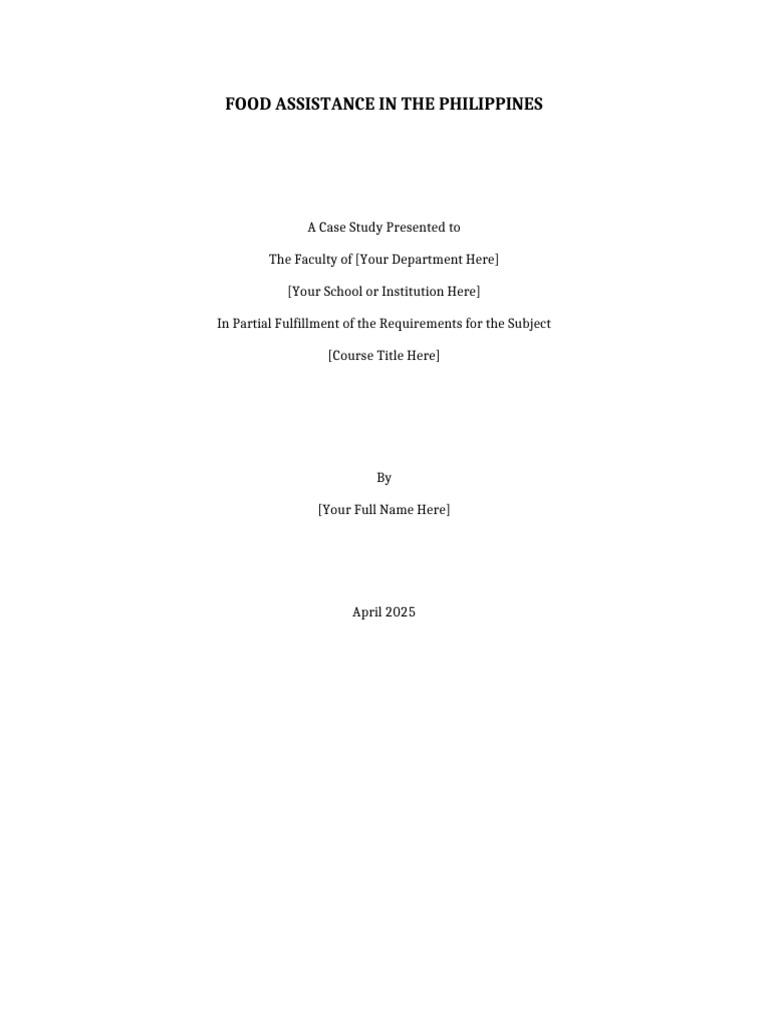 Enhancing Food Assistance in the Philippines | PDF