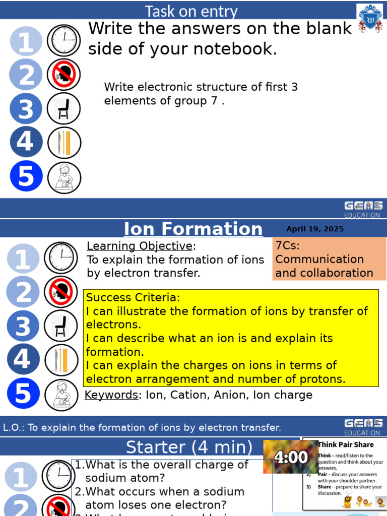 Ion Formation and Electron Transfer | PDF | Ion | Atoms