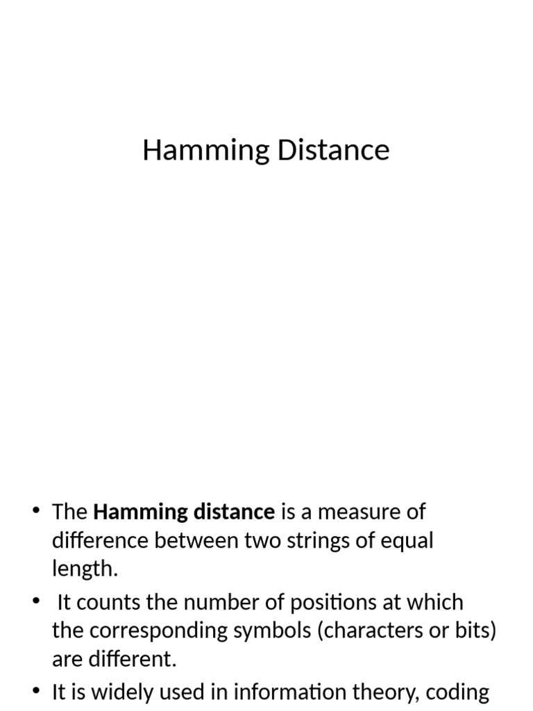 Hamming Distance | PDF