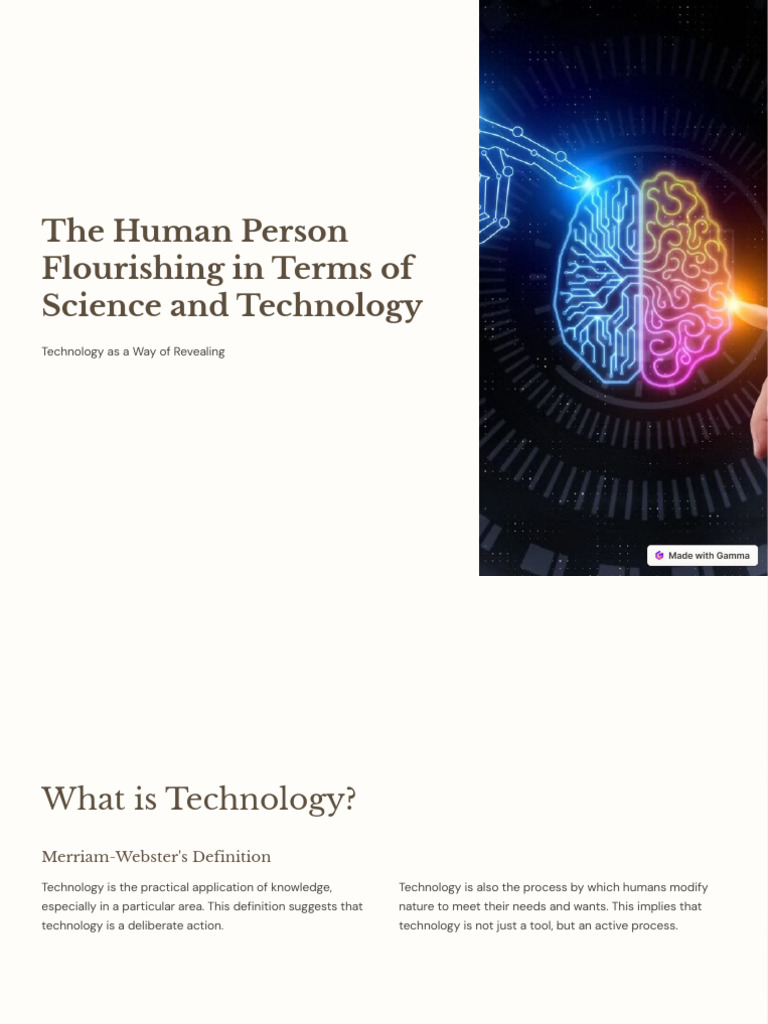 The Human Person Flourishing in Terms of Science and Technology | PDF ...
