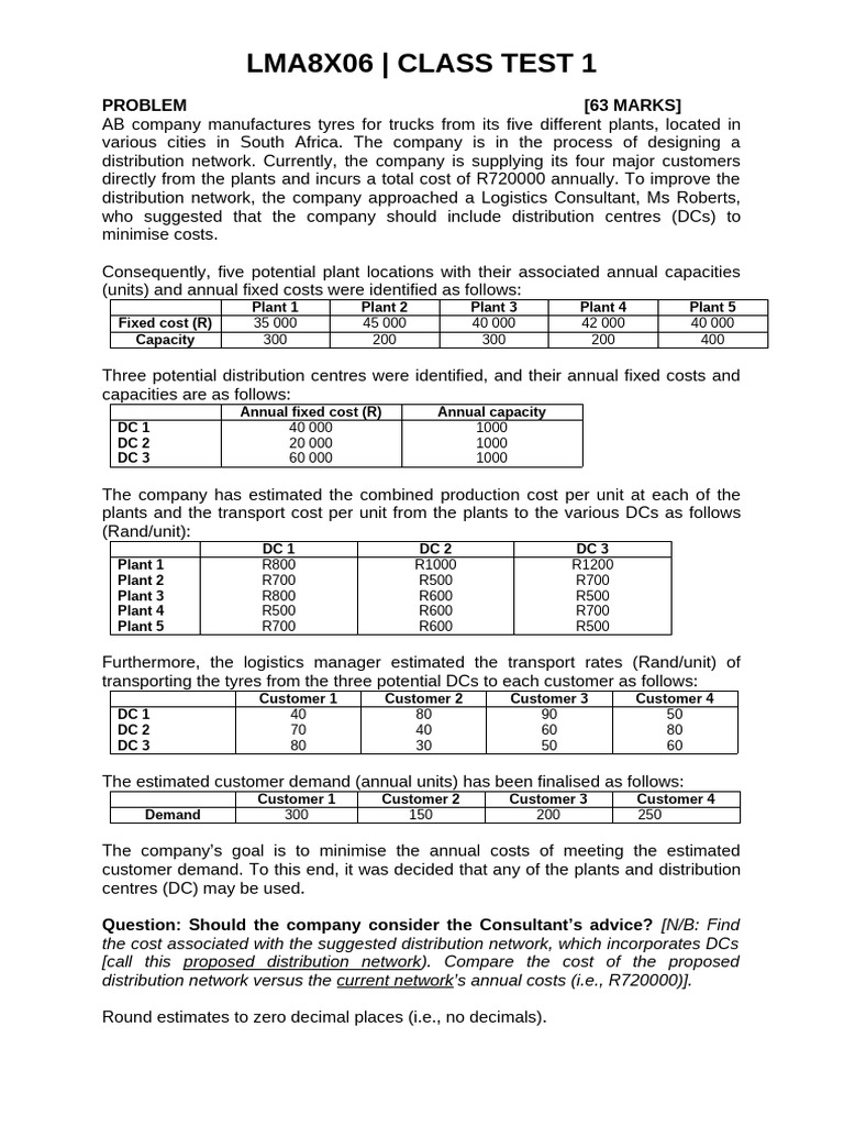 Class Test 1 (2025) - Quants | PDF | Economies