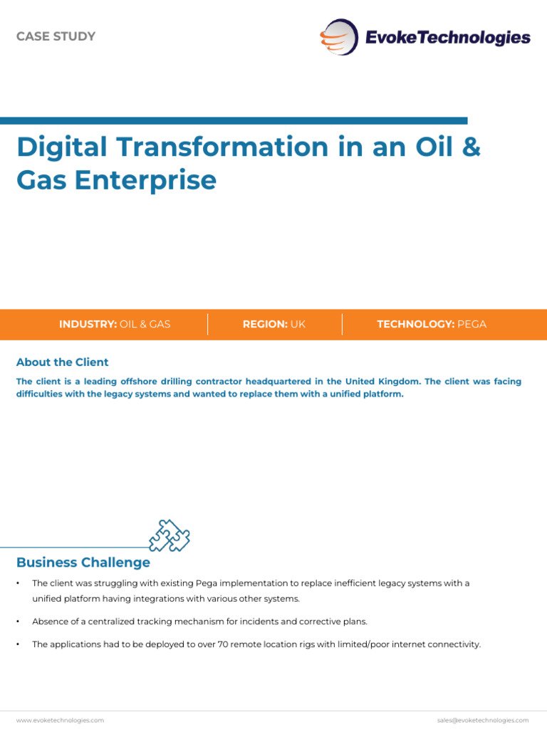 Pega - Digital Transformation Oil Gas Enterprise | PDF | Computing