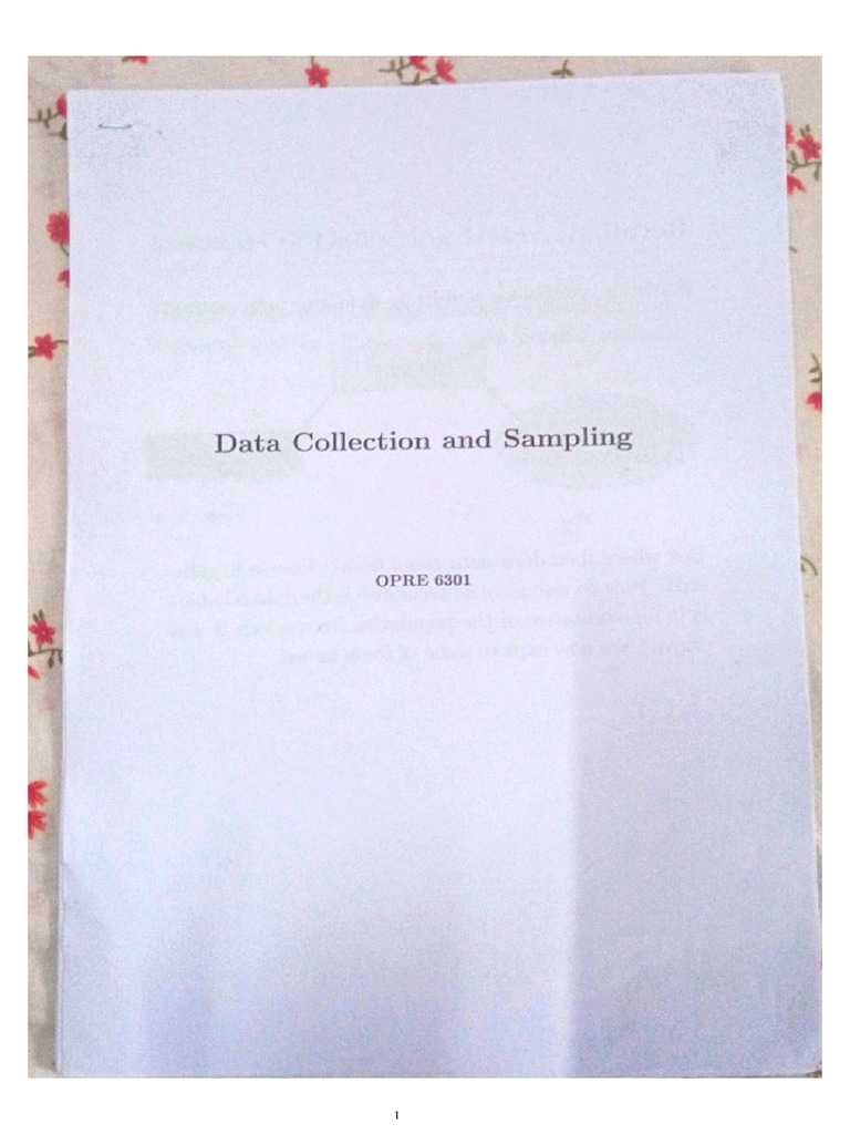 Data Collection and Sampling | PDF
