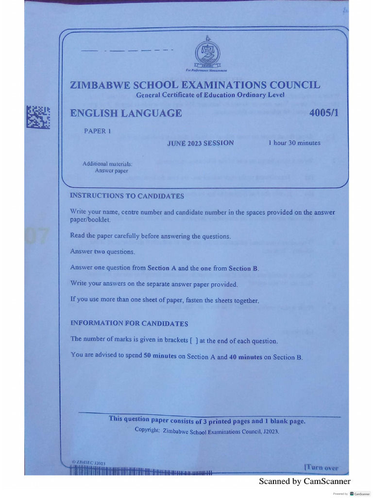 Eng 2023 June P1 | PDF