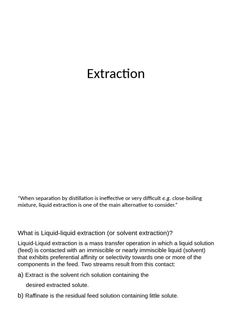 Mass Transfer - Extraction Final-1 | PDF | Distillation | Acetic Acid