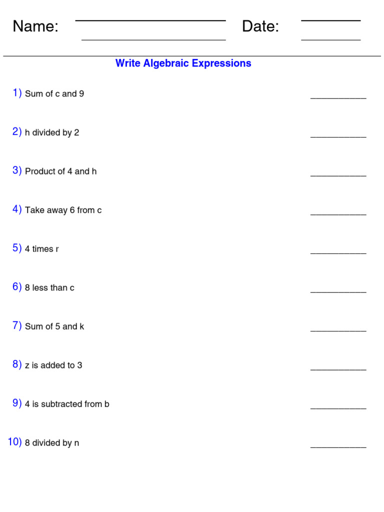 Year 9 Algebra Lesson 1 Worksheet - Basic | PDF