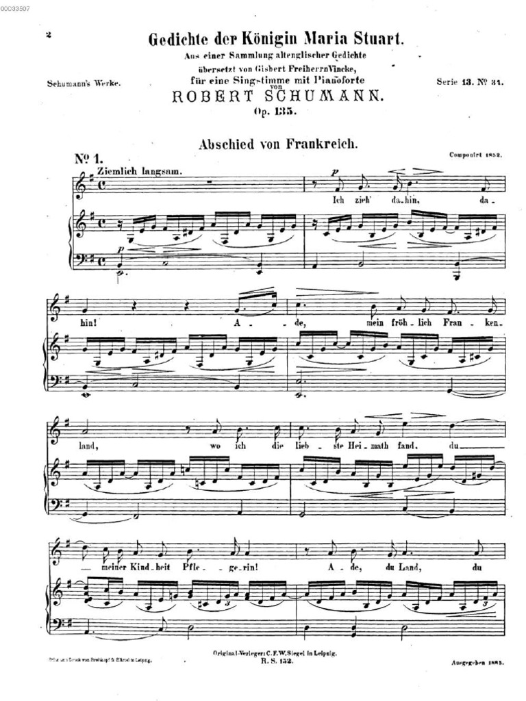 Abschied Von Frankreich Schuman Maria Stuart | PDF