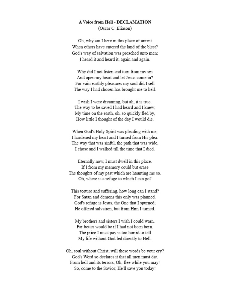 A Voice From Hell | PDF
