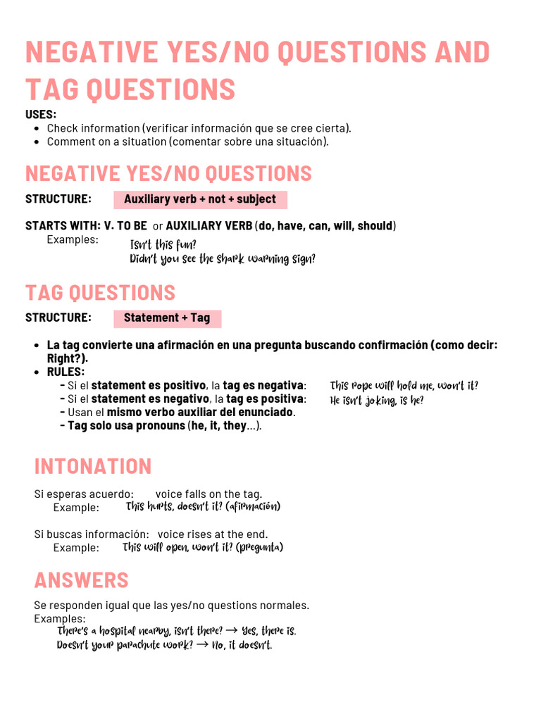 Tag Questions | PDF