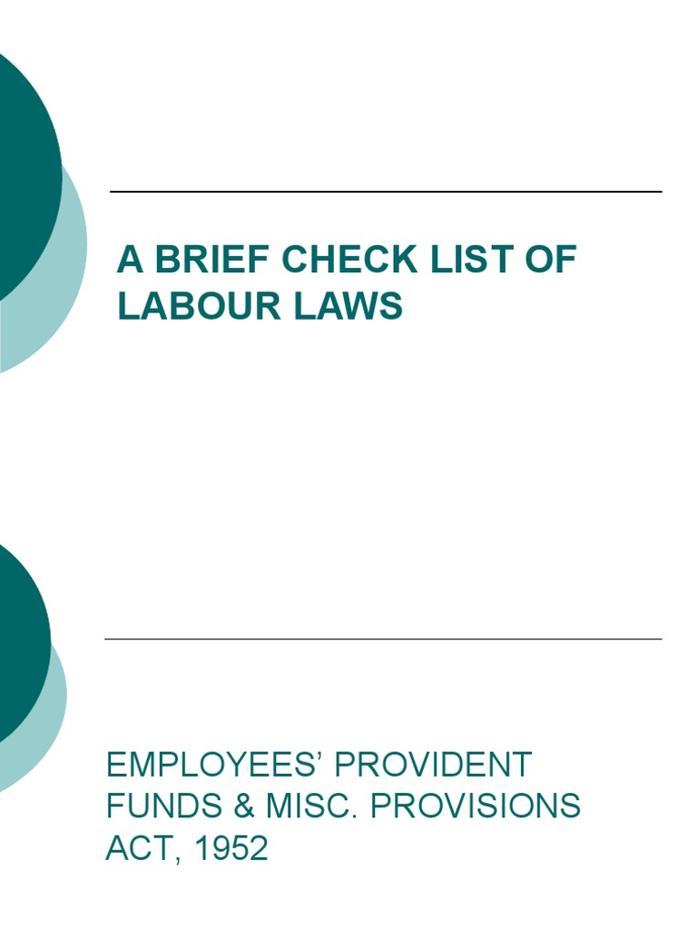A Brief Check List of Labour Laws | Download Free PDF | Piece Work ...