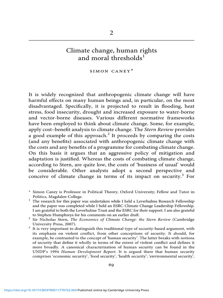 Climate Change and Human Rights Impact | PDF | Human Rights | John Rawls