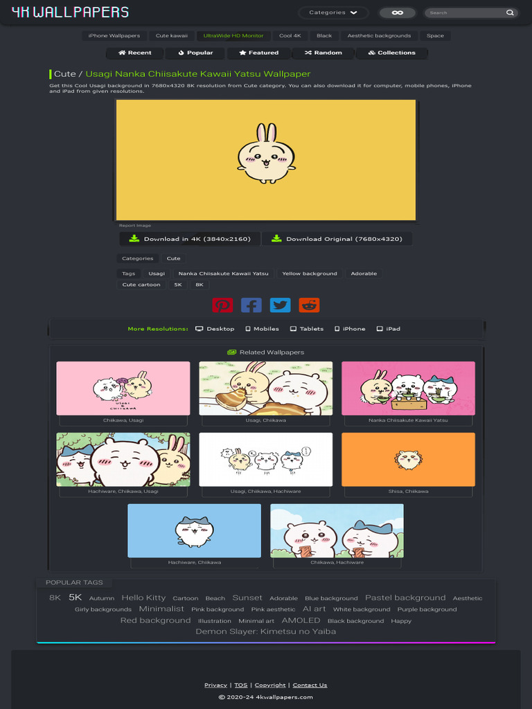 Usagi Wallpaper 4K, Nanka Chiisakute Kawaii Yatsu | PDF | Tablet Computer | Mobile Computers