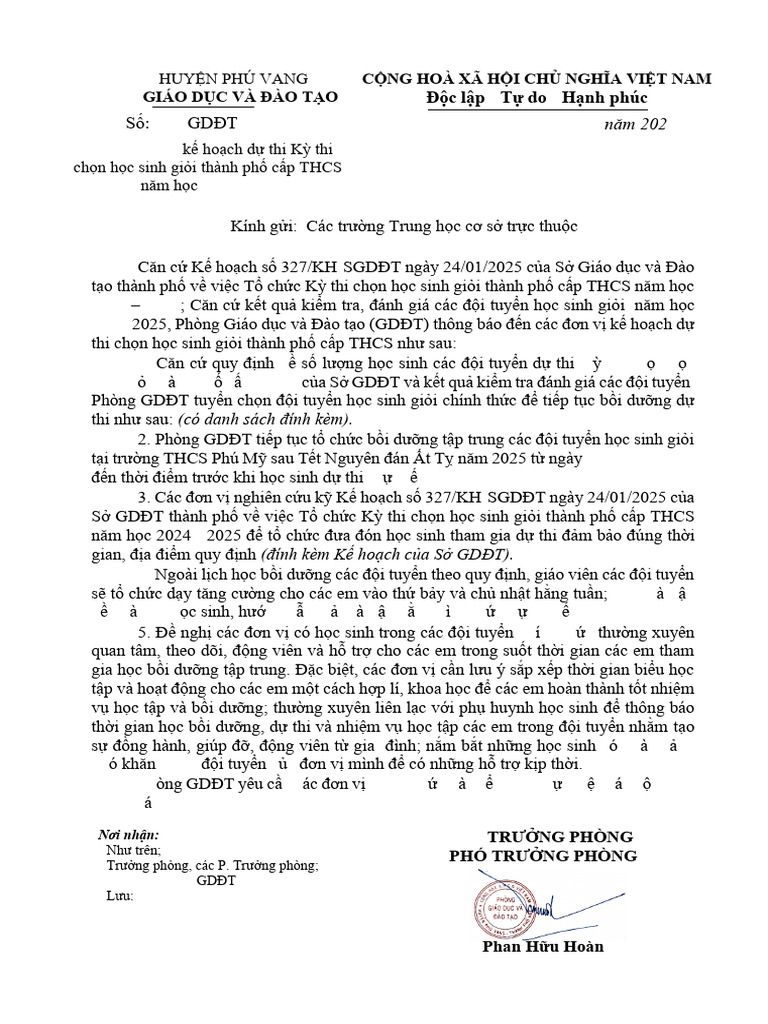 Thonhg Bao Thi HSG Lop 9 NH 2024 2025 | PDF