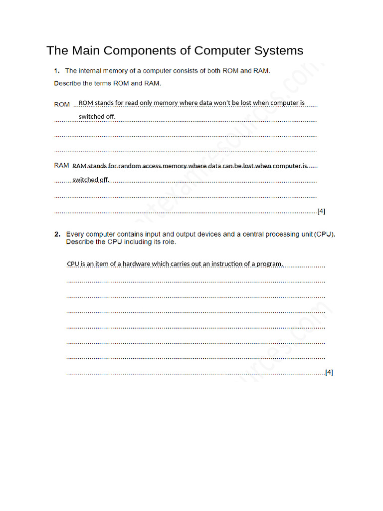 The Main Components of Computer Systems | PDF