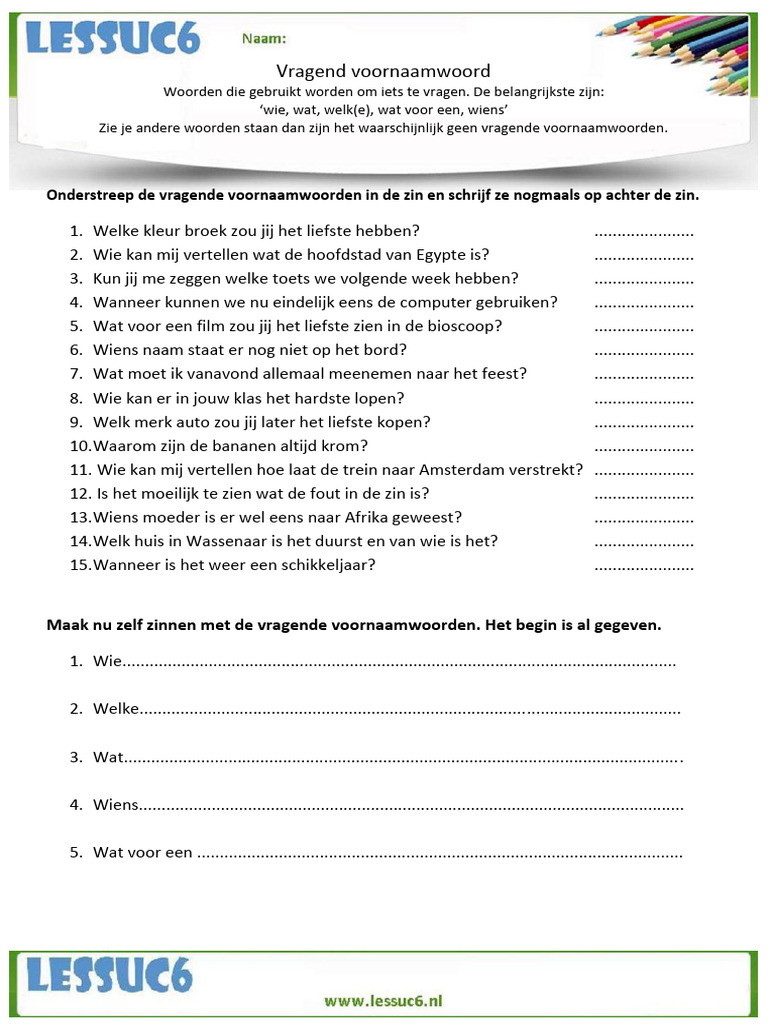 Vragend Voornaamwoord WB 1 PDF | PDF