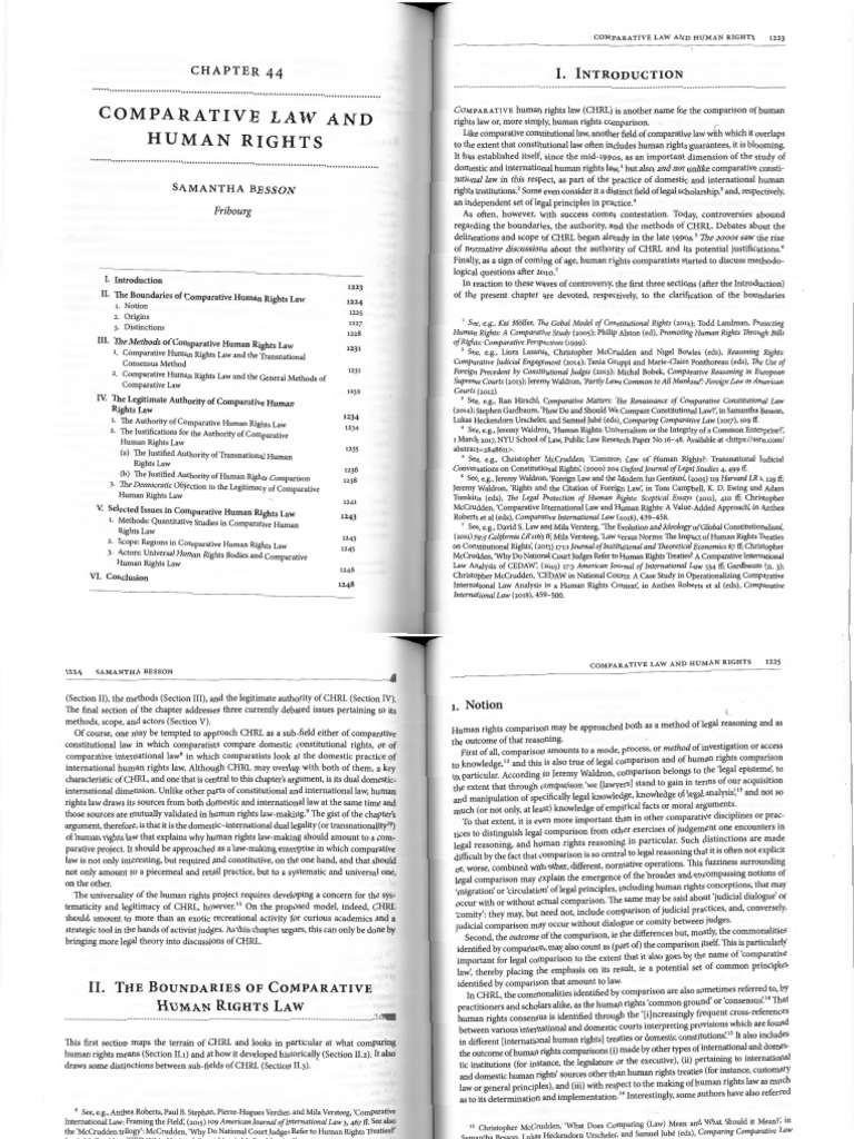 Besson Comparativelawandhumanrigths | PDF | Knowledge | Human Rights