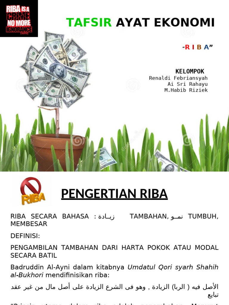 Ppt Tafsir Ayat Ayat Ekonomi 'Riba' | PDF