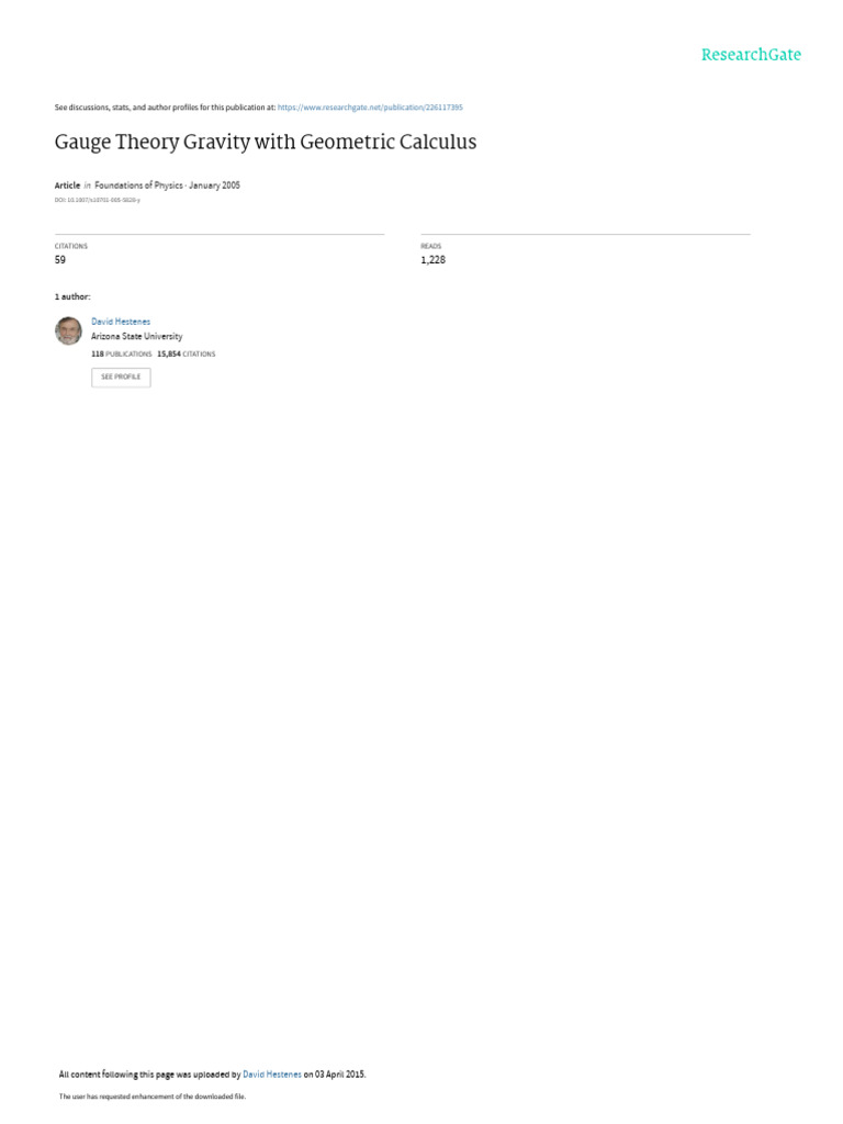 Gauge Theory Gravity With Geometric Calculus | PDF | Geometry ...