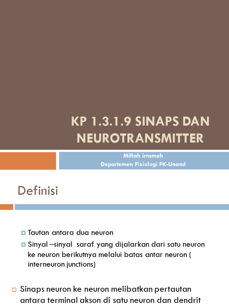 Sinaps Dan Neurotransmitter | PDF
