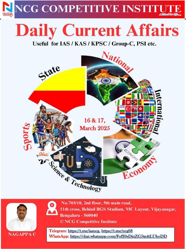 Current Affairs 16 & 17 March 2025, English | PDF
