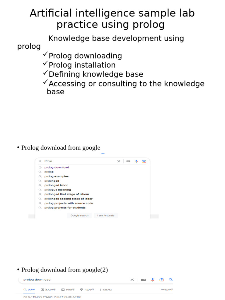 Artificial Intelligence Sample Lab Practice Using Prolog | PDF