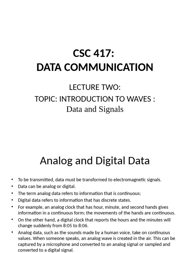 Introduction to Waves in Data Communication | PDF | Phase (Waves) | Bandwidth (Signal Processing)
