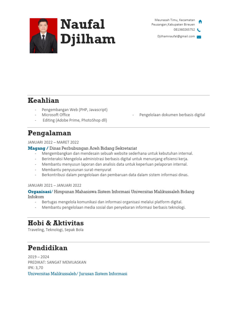 CV Ats - Naufal Djilham | PDF