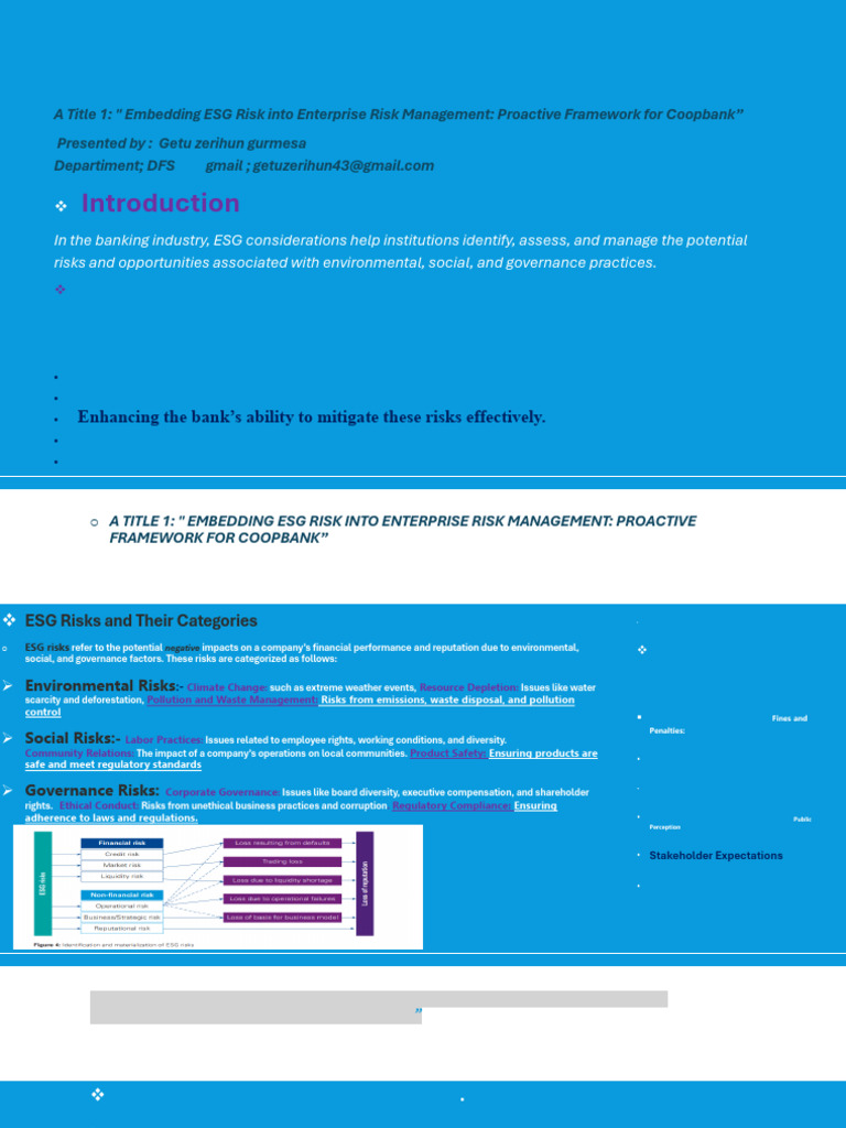 Embedding ESG in Coopbank's Risk Management | PDF | Risk | Risk Management