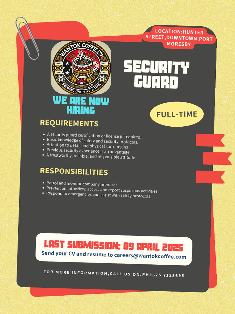Security Guard Job Advertisement | PDF