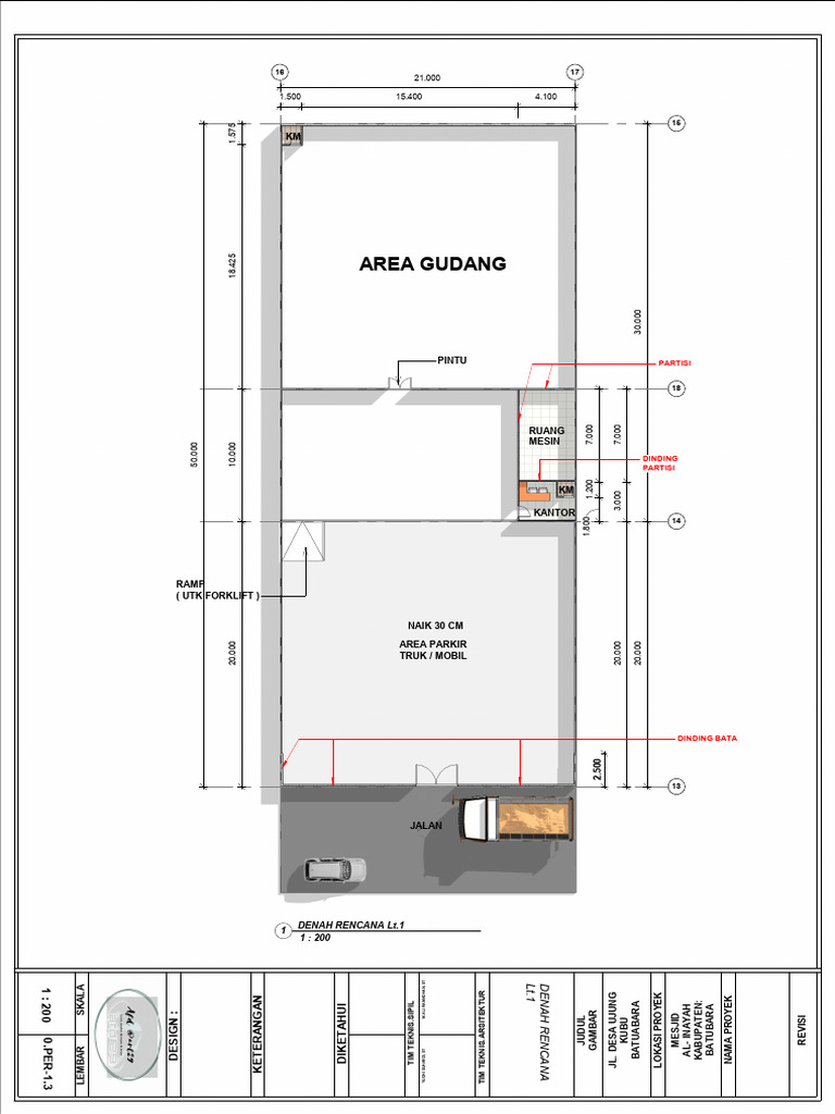 Denah Gudang dan Kantor Proyek Mesjid | PDF