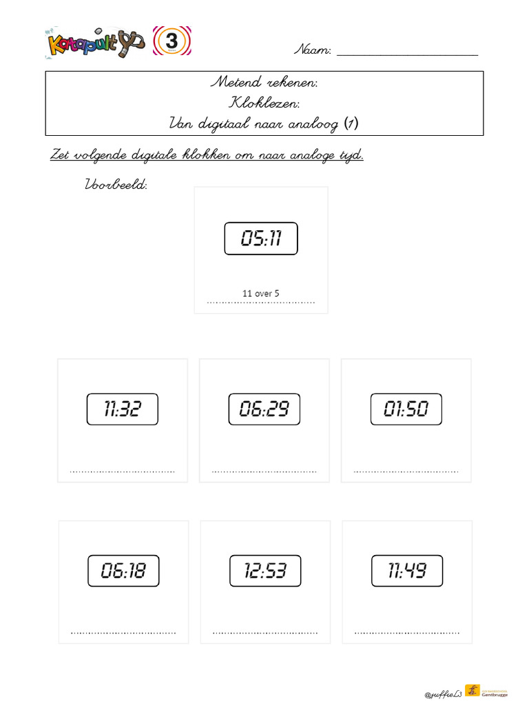 Analoge en Digitale Klok - Van Digitaal Naar Analoog | PDF