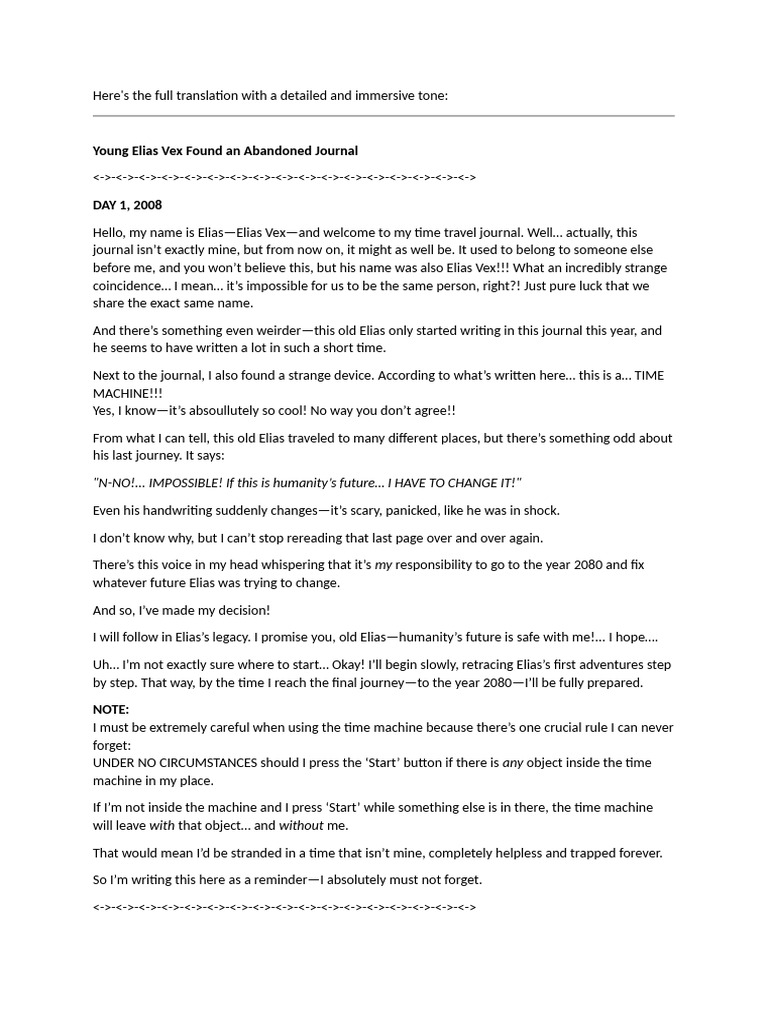 Elias Vex's Time Travel Journal | PDF