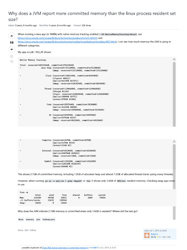 JVM Rss Commit and Reserve | PDF