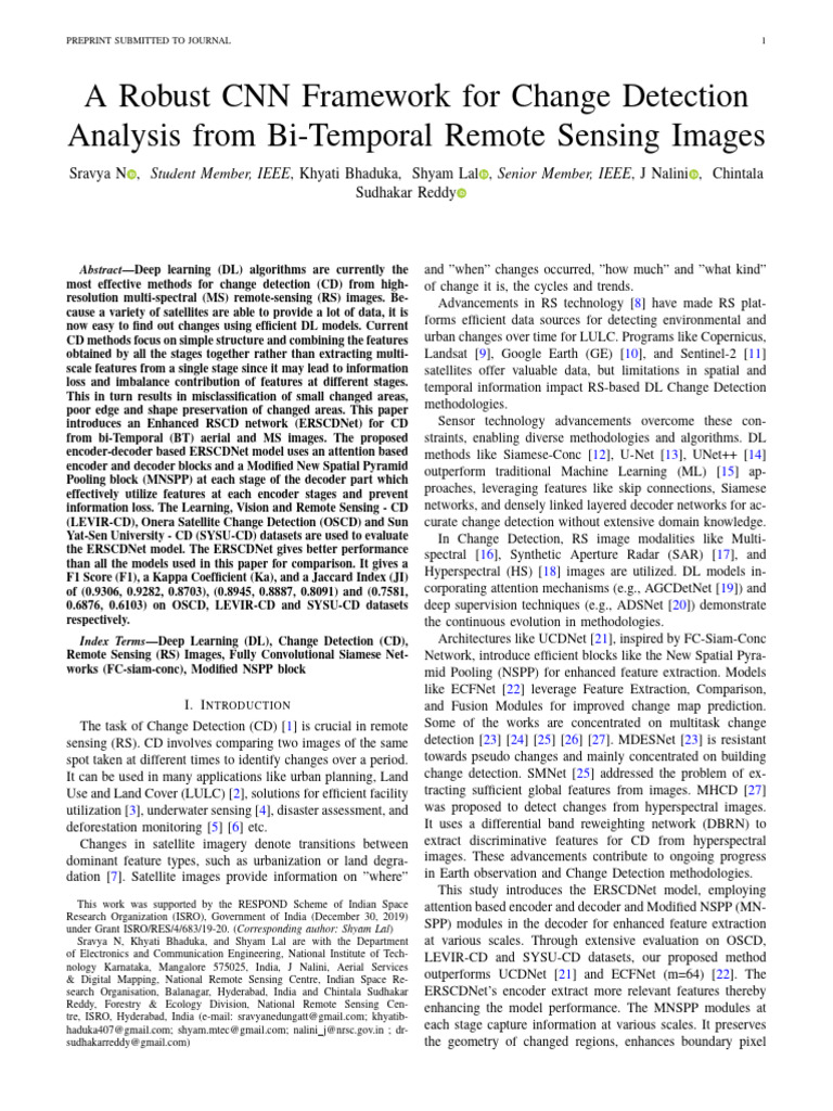 A Robust CNN Framework For Change Detection Analysis From Bi-Temporal Remote Sensing Images ...