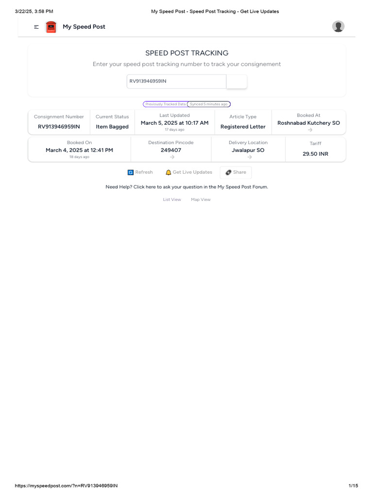 My Speed Post - Speed Post Tracking - Get Live Updates | PDF | Software ...