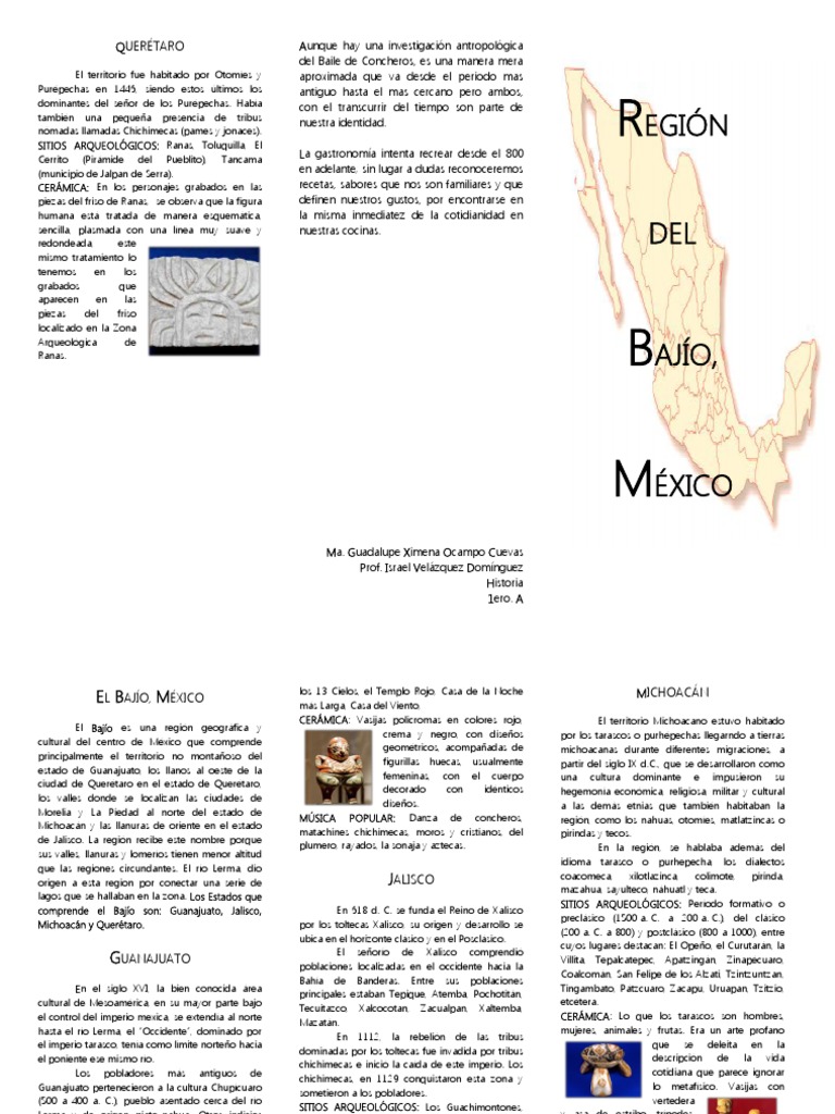 Triptico - Region Del Bajio | PDF | Era precolombina | México