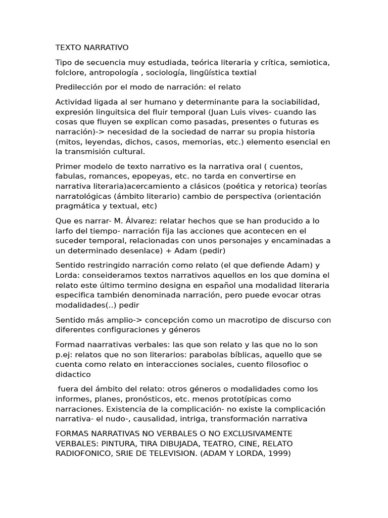 TEXTO NARRATIVO | PDF | Narración | Narrativa