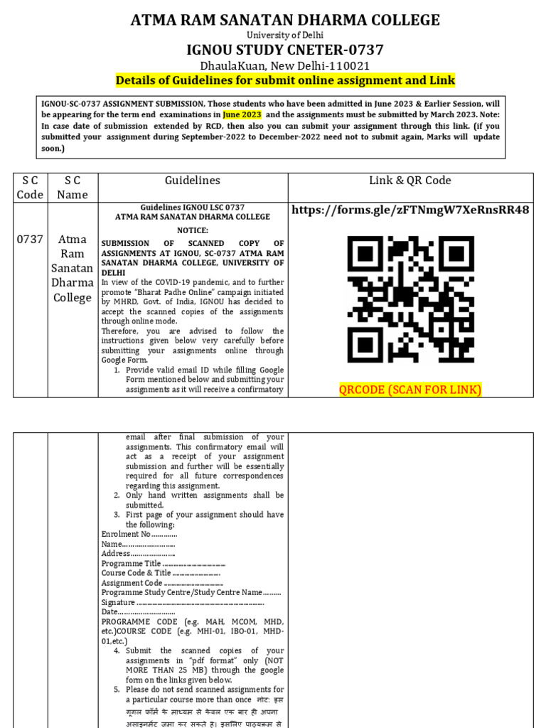 Assignments Submission Link and Guidline-0737 | PDF | Qr Code | Software