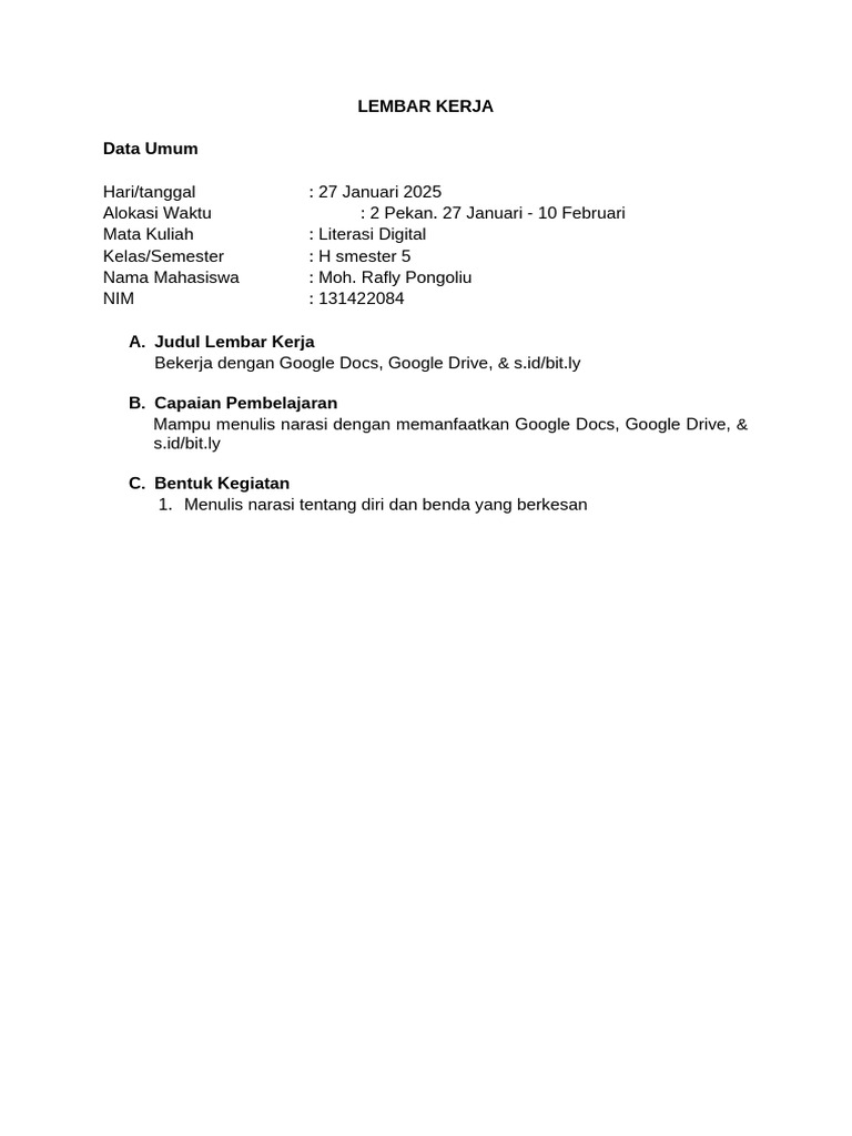 LEMBAR KERJA 1 Rafly | PDF