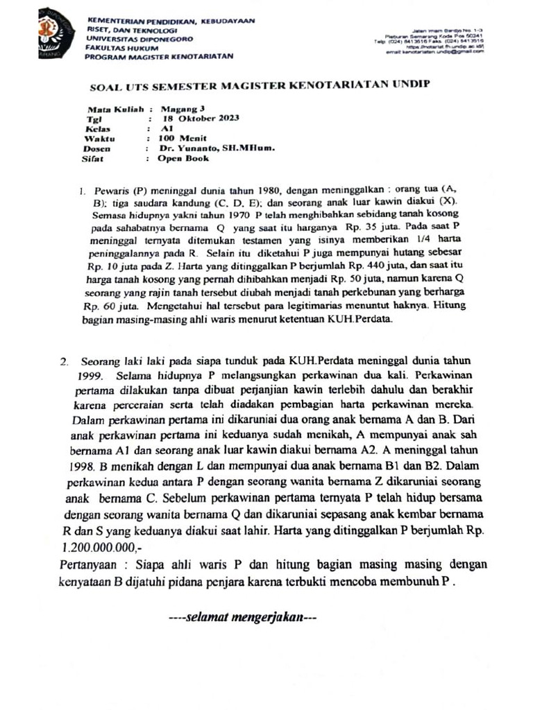 Soal UTS Magang III 2023 | PDF