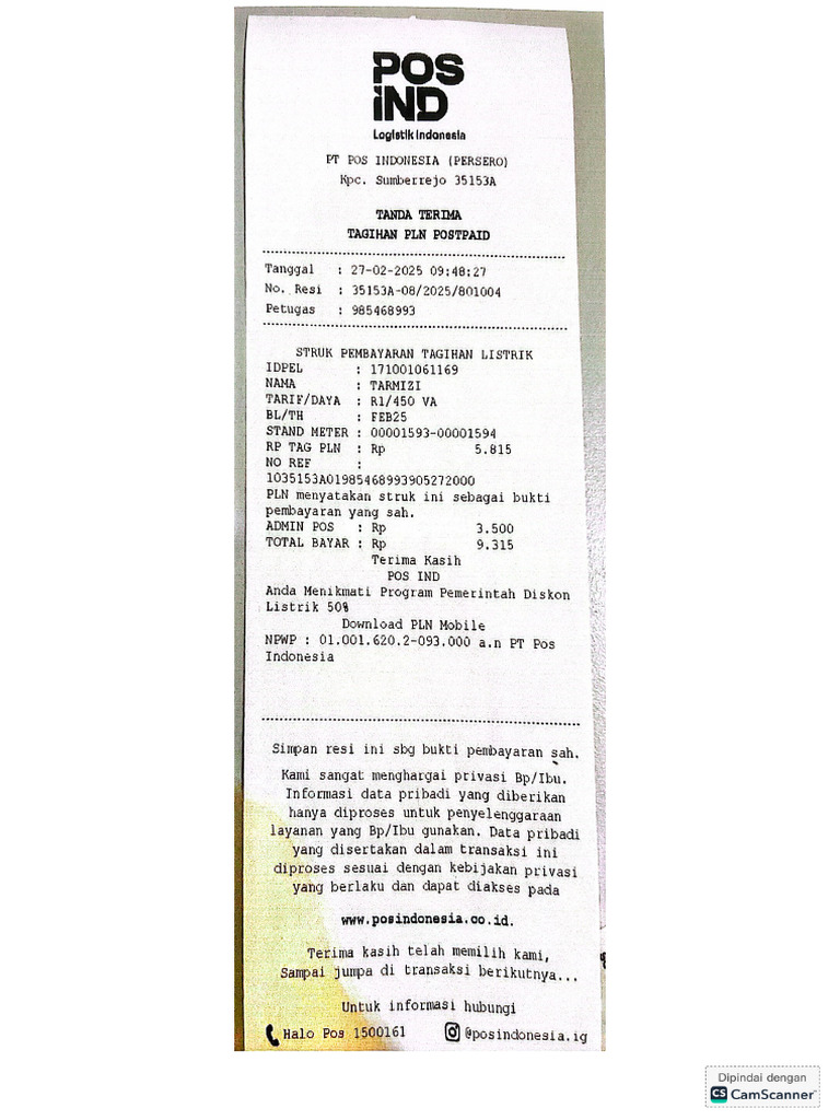 Rekening Listrik | PDF