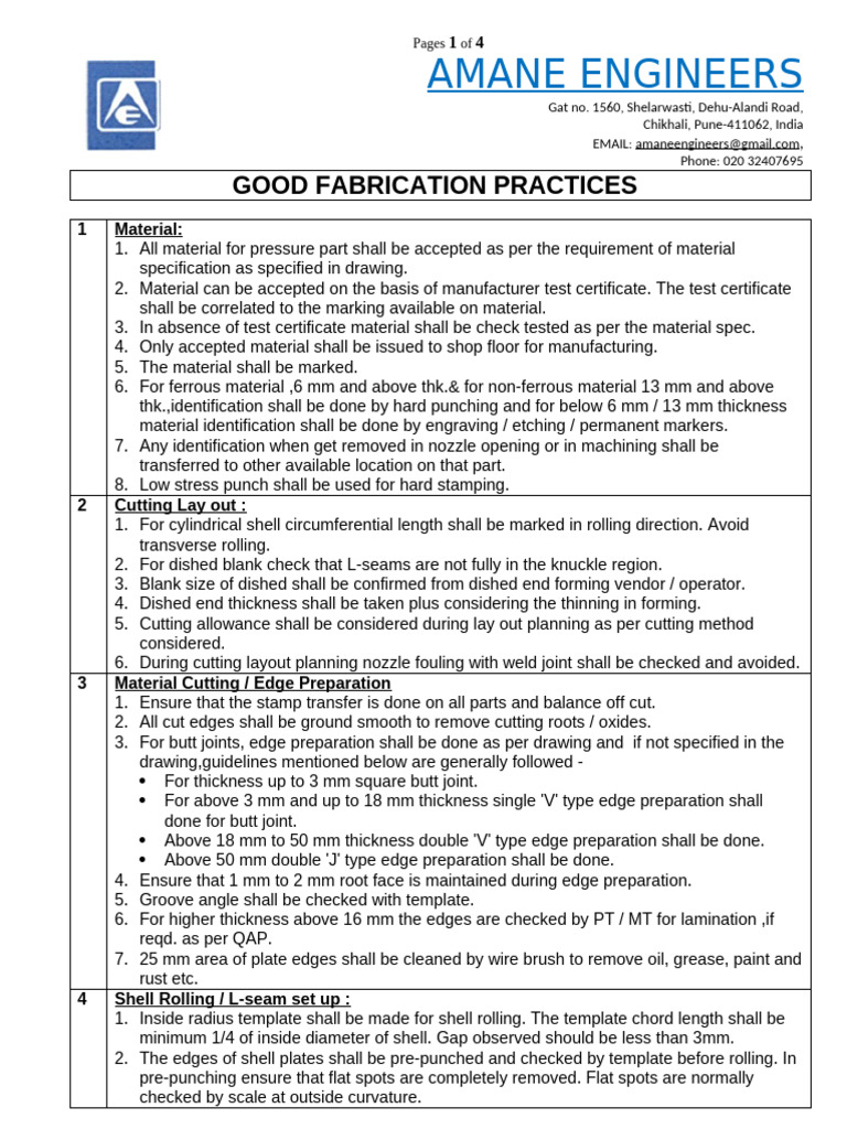 Good Fabrication Practices Guide | PDF | Welding | Construction