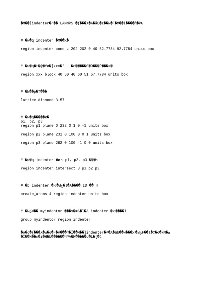 LAMMPS Indenter Simulation Setup | PDF