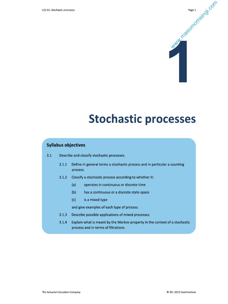 Applied Stochastic Lesson 1-4 | PDF