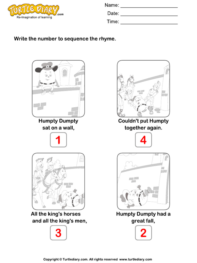 Answer Story Sequencing Humpty Dumpty | PDF