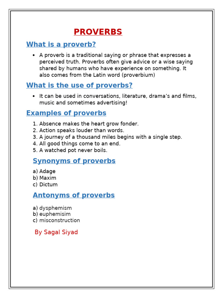 Proverbs | PDF