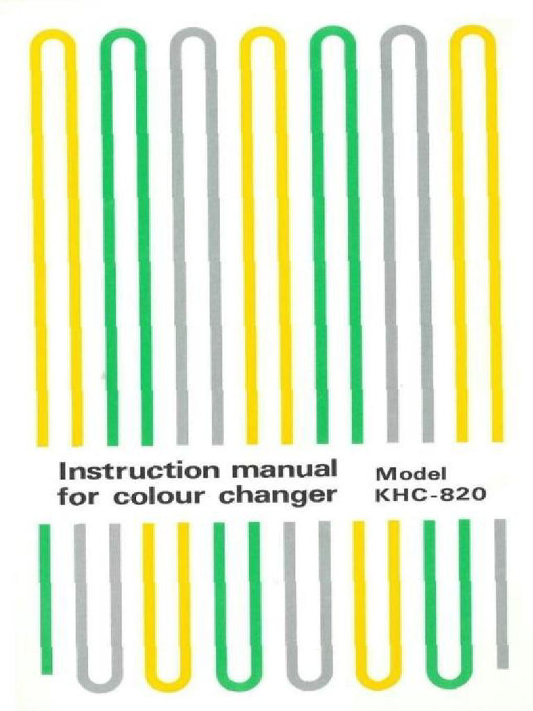 KHC-820 Instruction Manual For Colour Changer English | PDF